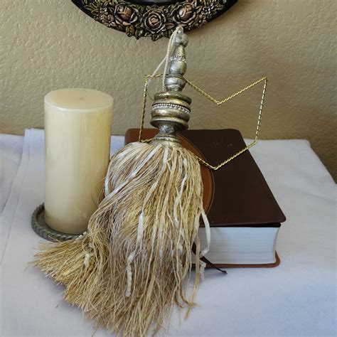 Large Vintage Armoire Tassle Silk Tassle Wood Finial Tassle Vintage