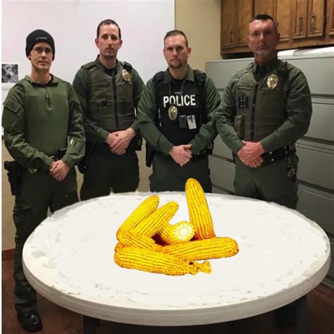 Another Job Well Done By Our Police Force Keep That Corn Off The Streets Rcornbadwheatgoood