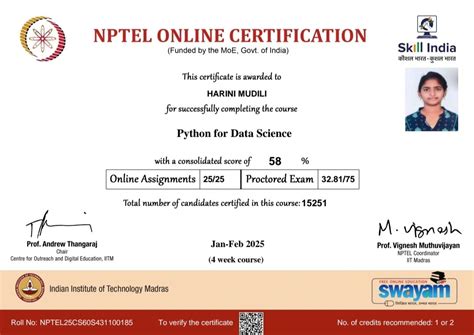 Nptel Pythonfordatascience Datascience Iitmadras Swayam