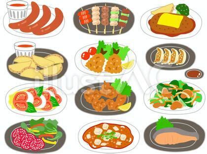 おかず おつまみセットイラスト No 1275427｜無料イラスト・フリー素材なら「イラストac」