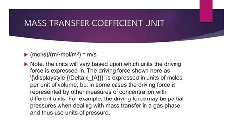 Mass Transfer Coefficient Pptx