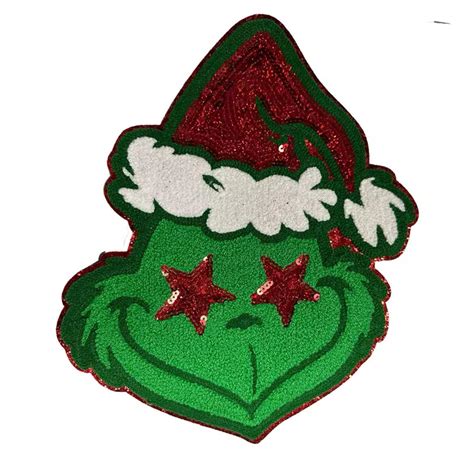 Large Grinch Iron On Patch Etsy