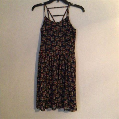 Xhilaration Dresses Xhilaration Womans Dark Blue Floral Print Midi