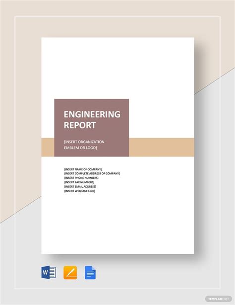 Engineering Report Template Instant Download