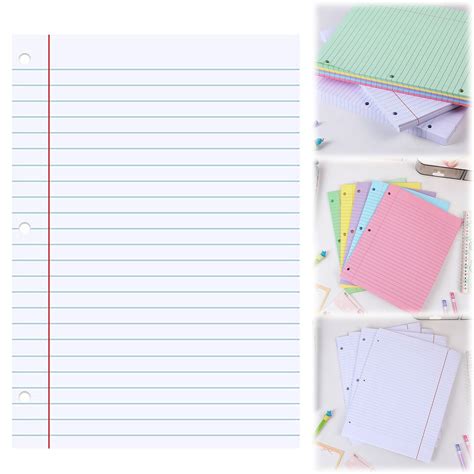 Meiiso Colored 3 Hole Punch Paper Lined Notebook Filler 200 Sheet