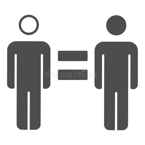 Equality Of Whites And Blacks Line Icon Black Lives Matter Concept Equal People Blm Sign On