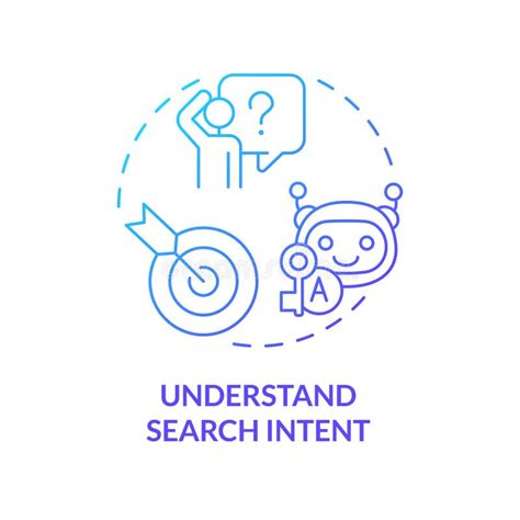 2d Gradient Understand Search Intent Line Icon Concept Stock Vector