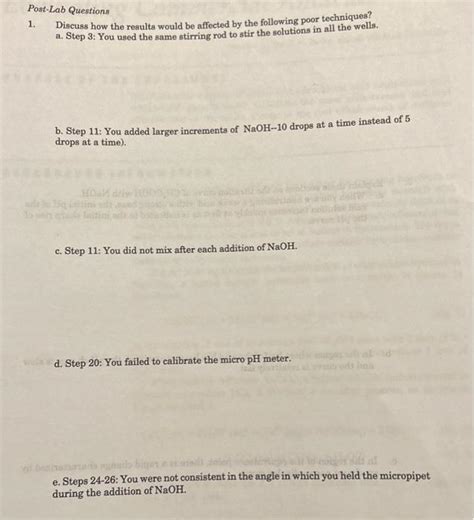 Solved Part 1 Titration Curves Using Universal Indicator