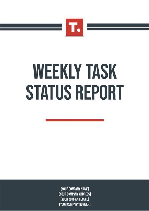 Weekly Task Status Report Template Edit Online And Download Example