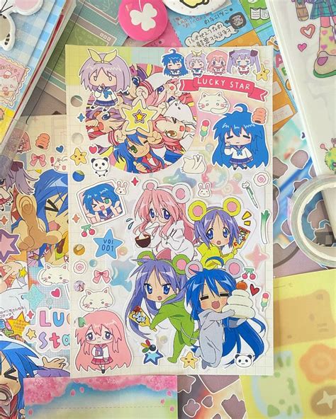 Lori ೀ⋆ On Instagram Lucky 🌟 Star My Comfort Anime I Found A Lucky Star Themed Sticker Sheet
