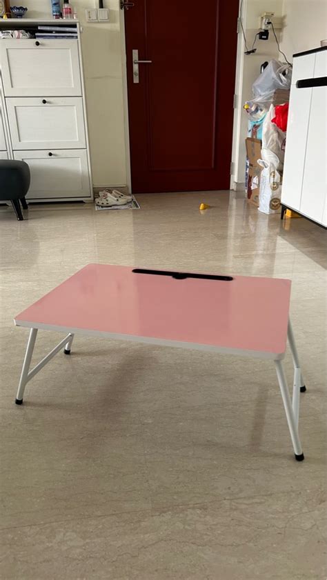 Pink Foldable Bed Table Furniture And Home Living Furniture Tables And Sets On Carousell