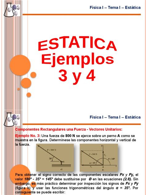 Física I Tema 1 Estática Fuerzas Ejemplos 3 4 Pdf