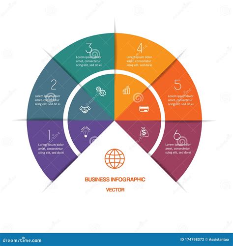 Infographic Color Vector Illustration Set Info Pie Charts Digram Graph Isolated Design