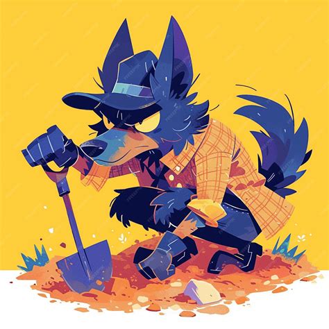 Cocker Jack Digging For Buried Treasure Premium Ai Generated Vector