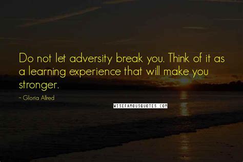 Gloria Allred Quotes Do Not Let Adversity Break You Think Of It As A