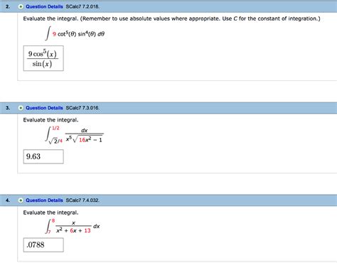 Solved Evaluate The Integral Remember To Use Absolute