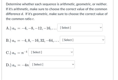 solved determine whether each sequence is arithmetic