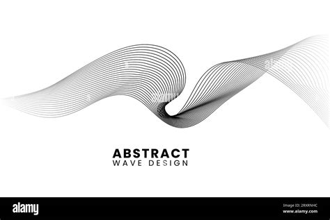 Composition Of Smooth Dynamic Wave Line Background On Monochrome Colors Futuristic Trendy