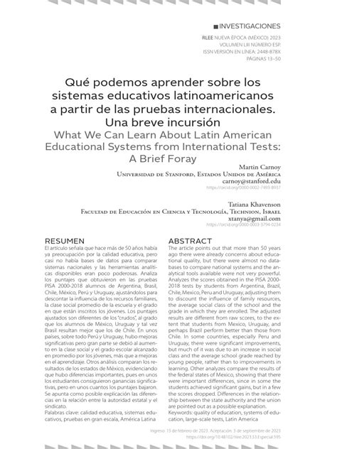 2023 Martin Carnoy Eué Podemos Aprender Sobre Los Sistemas