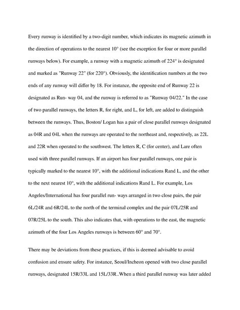 Runway Designation And Classification Every Runway Is Identified By A