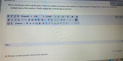 Solved Write A Javascript Code To Ask The User To Enter Two