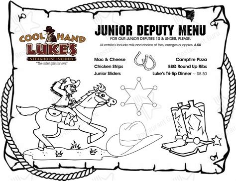 Menu At Cool Hand Lukes Steakhouse Clovis