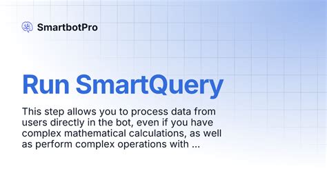 Run Smartquery Smartbotpro