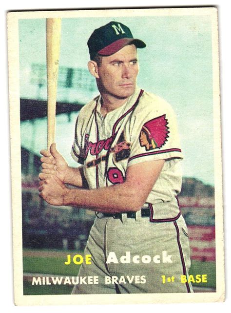 Joe Adcock 1957 Topps Mlb Card 117 Ebay