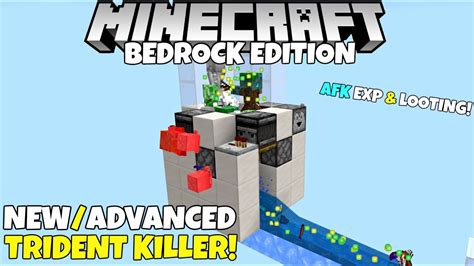 Minecraft Bedrock Updated Trident Killer Afk Exp And Looting Mob Killer