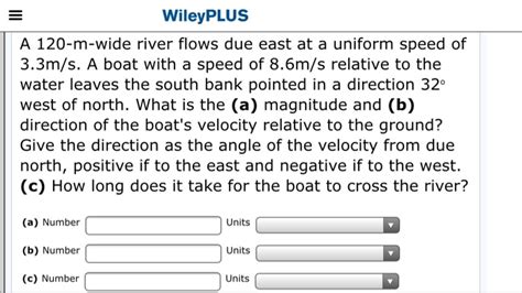 Solved A 120 M Wide River Flows Due East At A Uniform Speed