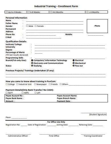 18 Training Enrollment Form Examples To Download
