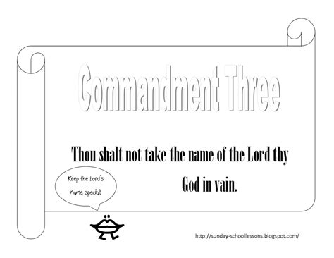 10 Commandments Coloring Page Number Three ~ Sunday School Lessons Of Plenty