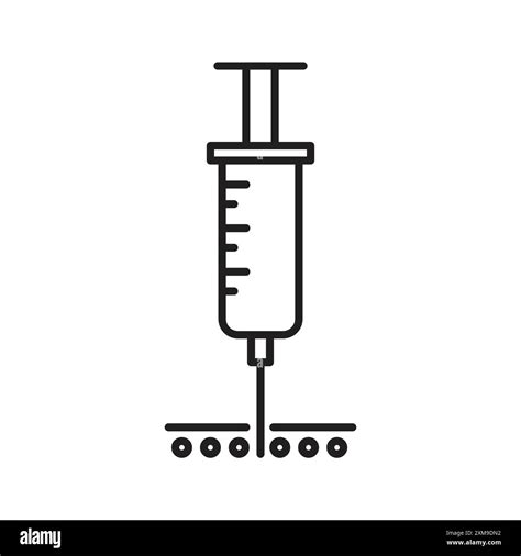 Intradermal Injection Icon Linear Logo Mark Set Collection In Black And