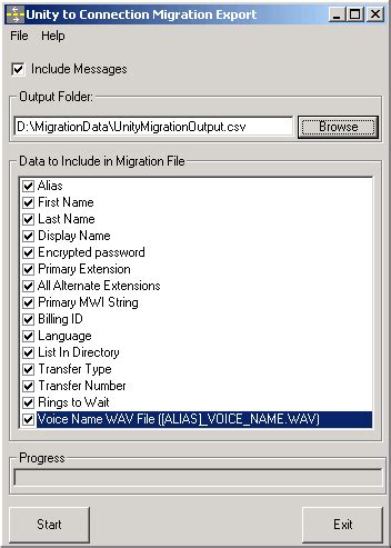 Unity To Connection Migration Export