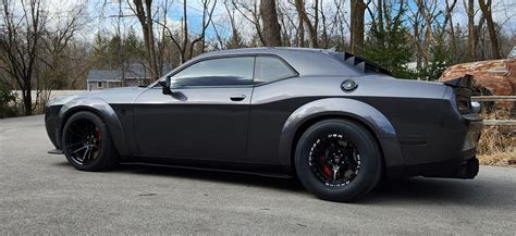 2018 Widebody Hellcat Challenger With Weld Direct Connection S71 17x11 Beadlock Gloss Black Drag