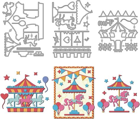 Mayjoydiy Carousel Metal Cutting Dies Carnival Balloon
