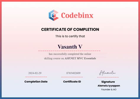 Completed Aspnet Mvc Course Vasanth V Posted On The Topic Linkedin