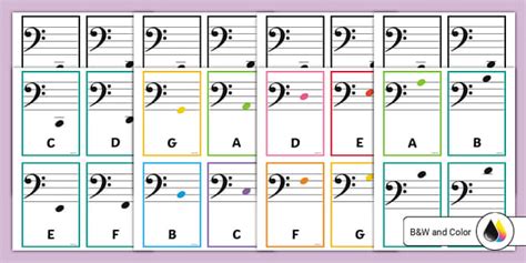 Bass Clef Music Notes Cards Teacher Made Twinkl