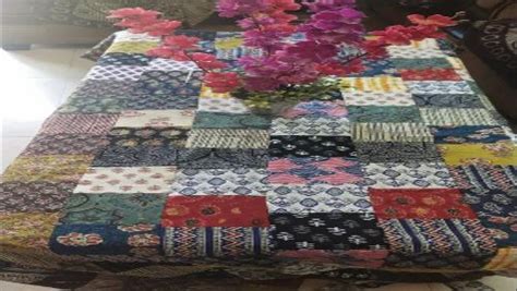 Cotton Rectangular Patchwork Table Cover Designer Table Cloth Size 35