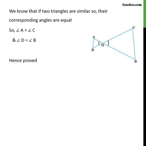 Example 6 - OA . OB = OC . OD. Show that A = C and B = D