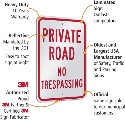 Smartsign K 5842 Eg Private Road Sign No Trespassing Sign Private