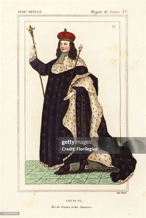 King Louis Xv Roi De France Et De Navarre In His Coronation Robes