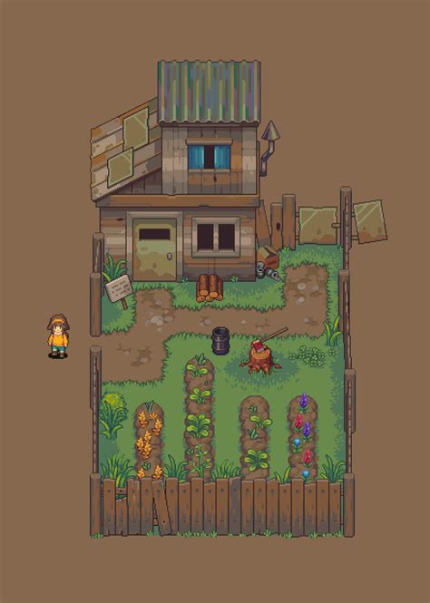 Top Down House Pixel Art