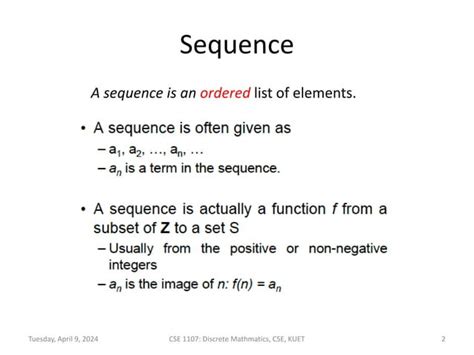 Sequence And Sums In Discrete Mathmaticspptx