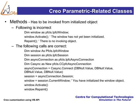 Ptc Creo Customization Using Vb Api Lecture 1 Overview Pdf Web