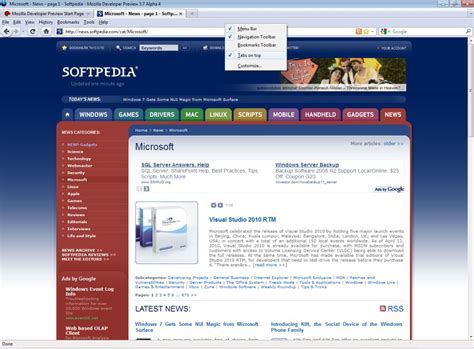 Firefox 3 7 Alpha 4 Gui Evolution With Firefox 4 0 Elements