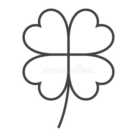 Line Icon Luck Leaf Design Vector Illustration Stock Vector