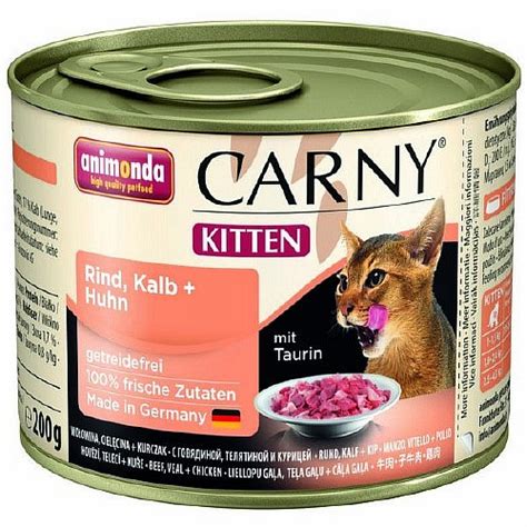 Animonda Carny Kitten для котят с говядиной, телятиной и курицей купить ...