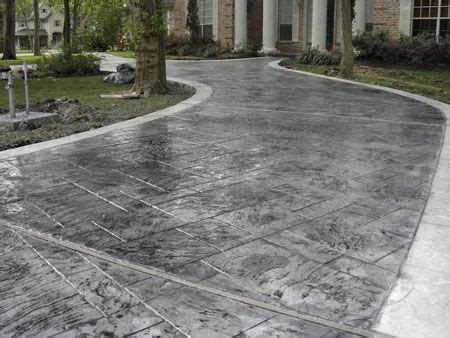 More Gray Concrete Stamped Concrete Driveway Driveway Design Modern