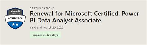 Renewal For Microsoft Certified Power Bi Data Analyst Associate